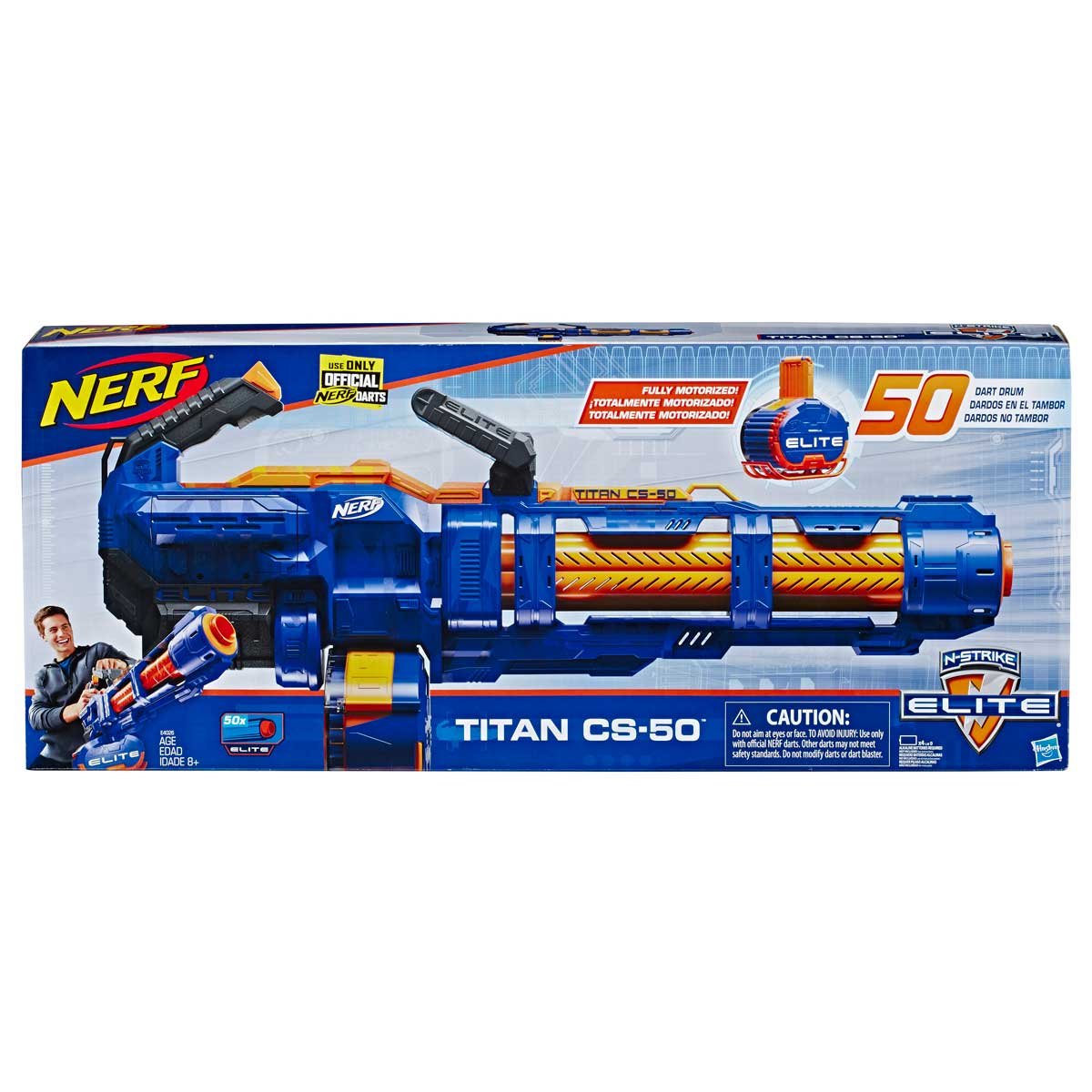 Nerf Elite Titan Lanzador Motorizado Cs-50 Hasbro
