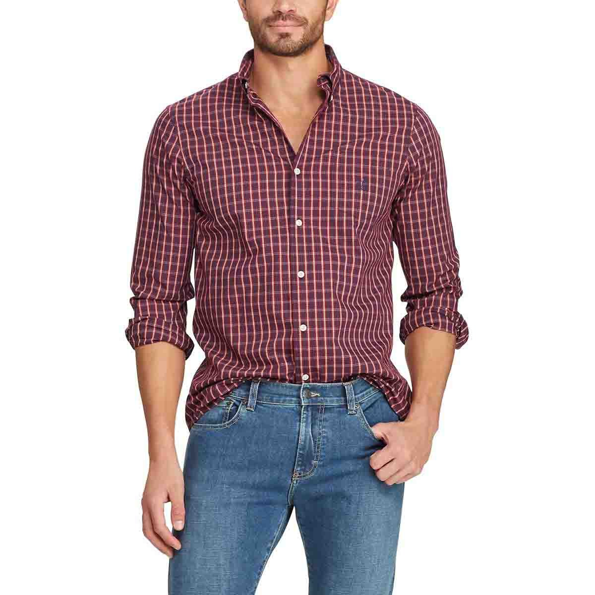 Camisa Manga Larga Cuadros Chaps para Caballero