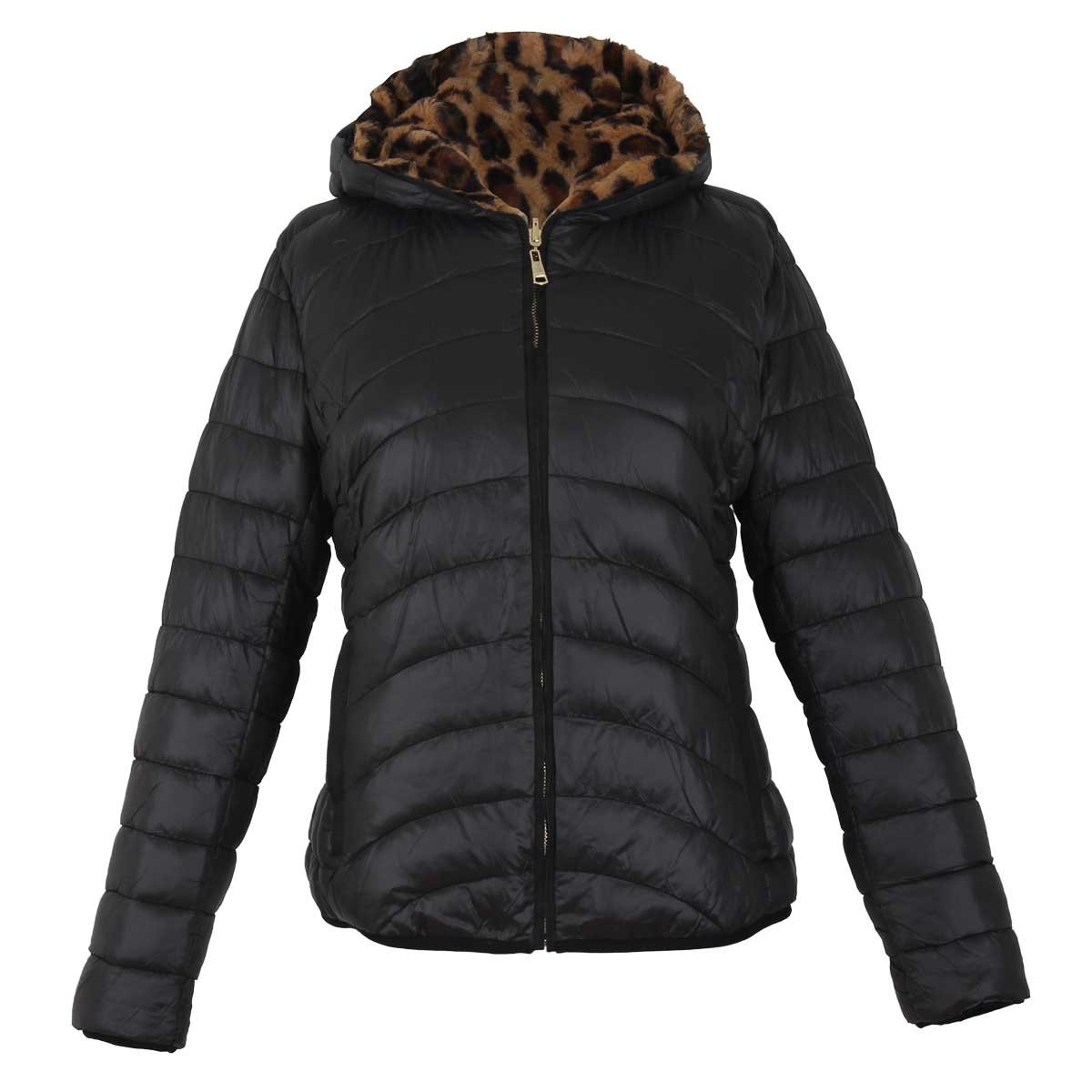 Chamarra con Capucha Reversible Animal Print Just By Basel