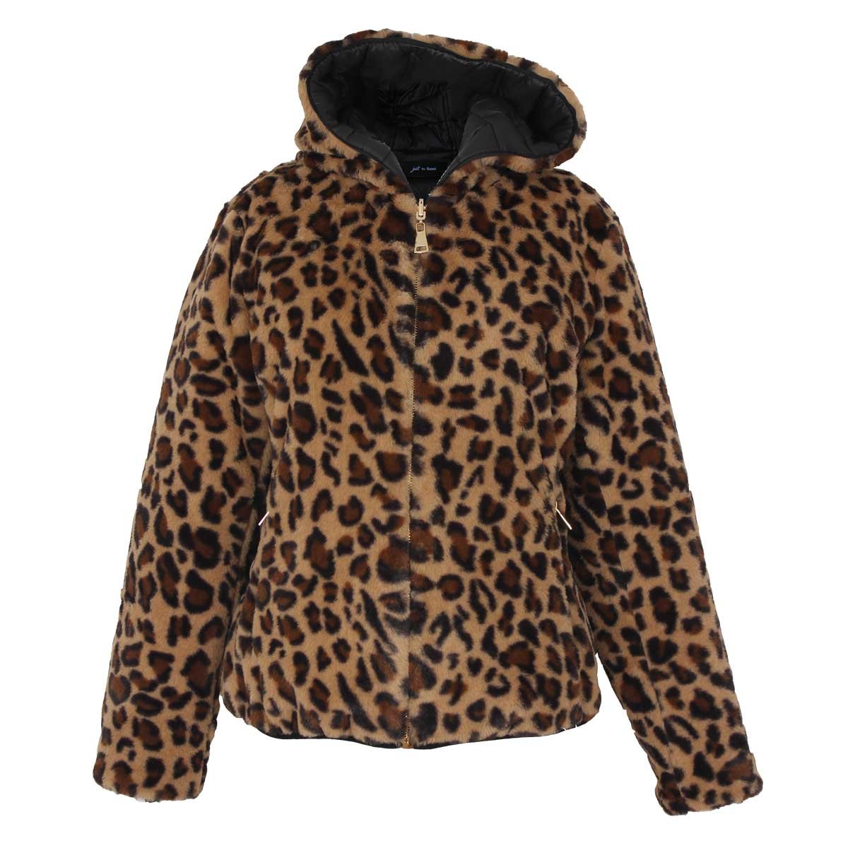 Chamarra con Capucha Reversible Animal Print Just By Basel
