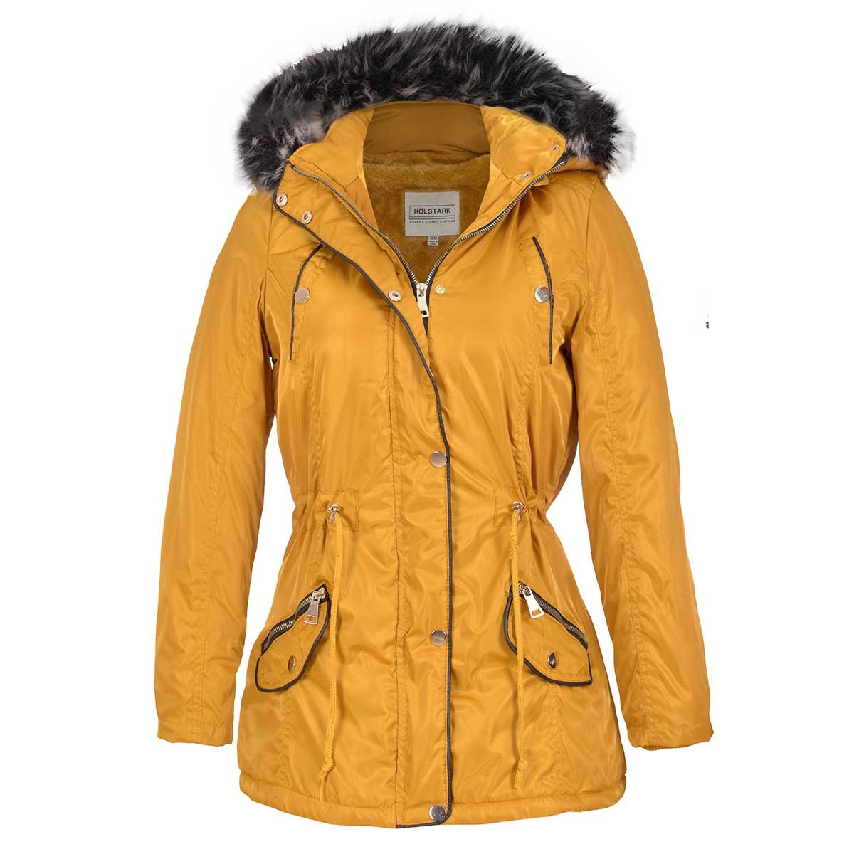 Chamarra Cazadora con Gorra Y Peluche Bolsas con Cierre Holstark