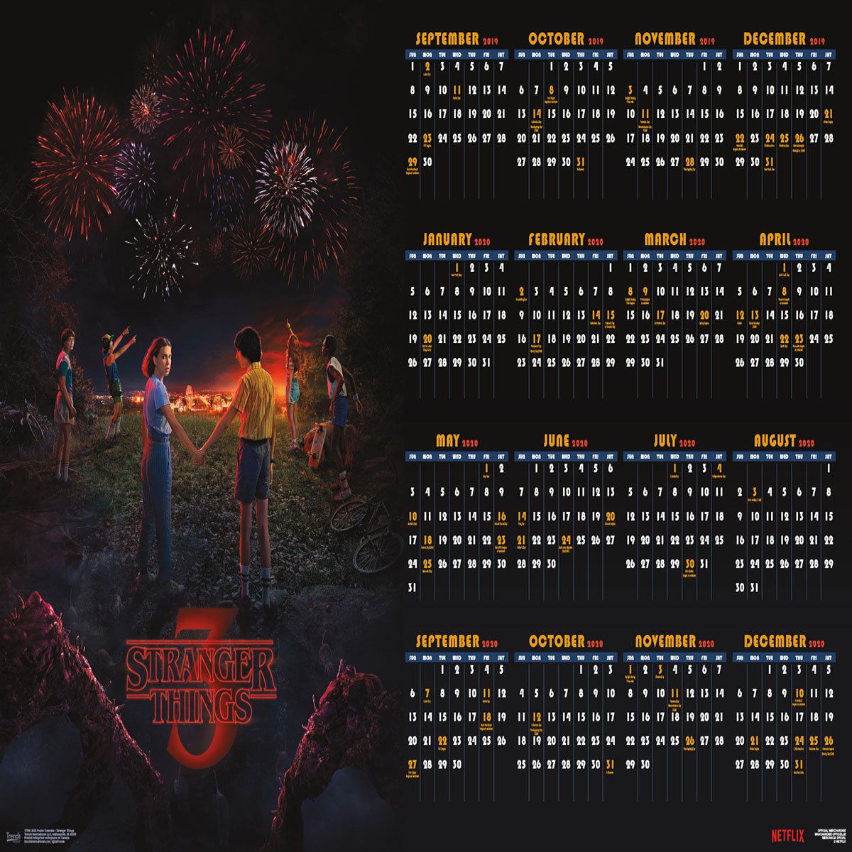 2020 Poster Calendar - Stranger Things Trends International