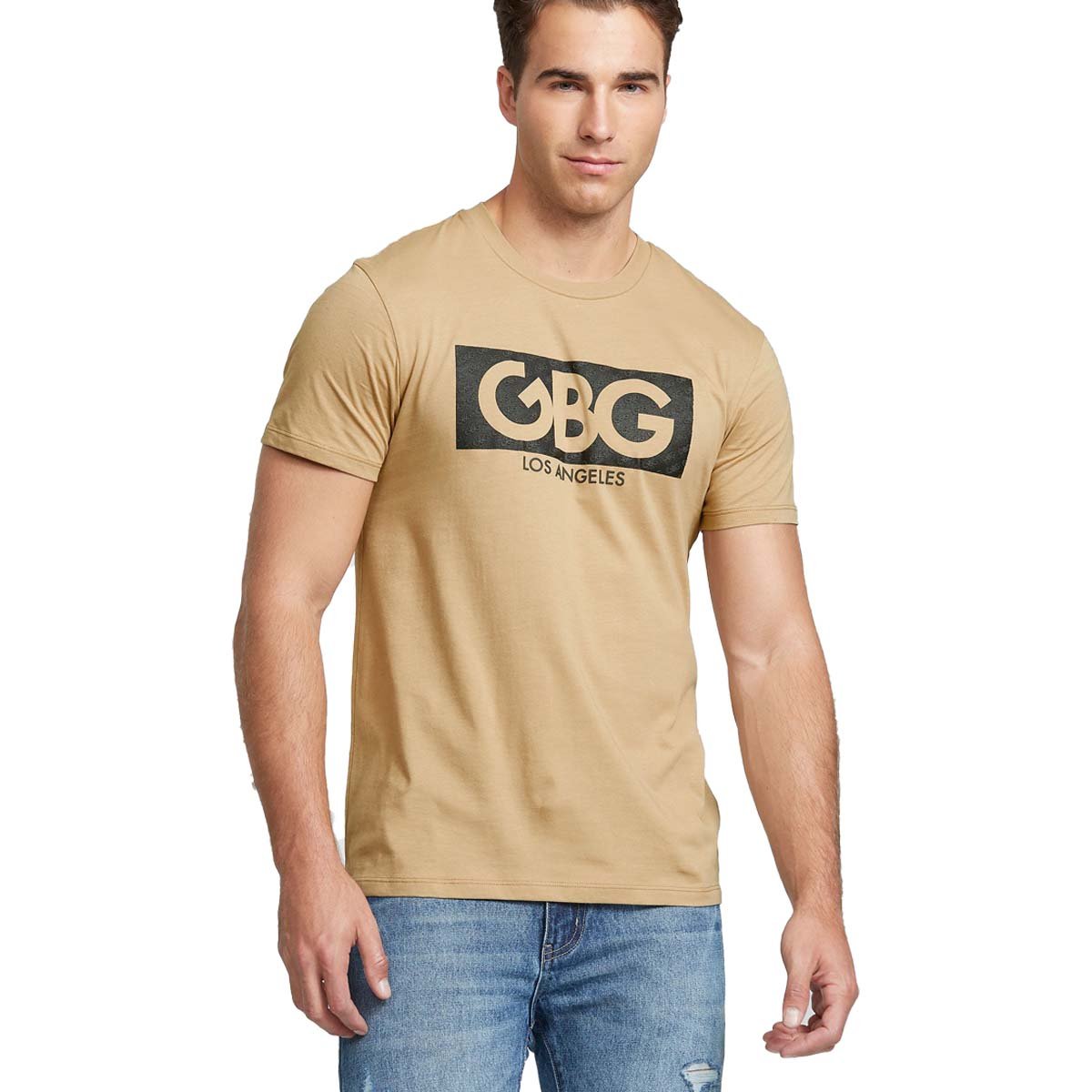 Playera Café Claro con Logo G By Guess para Caballero