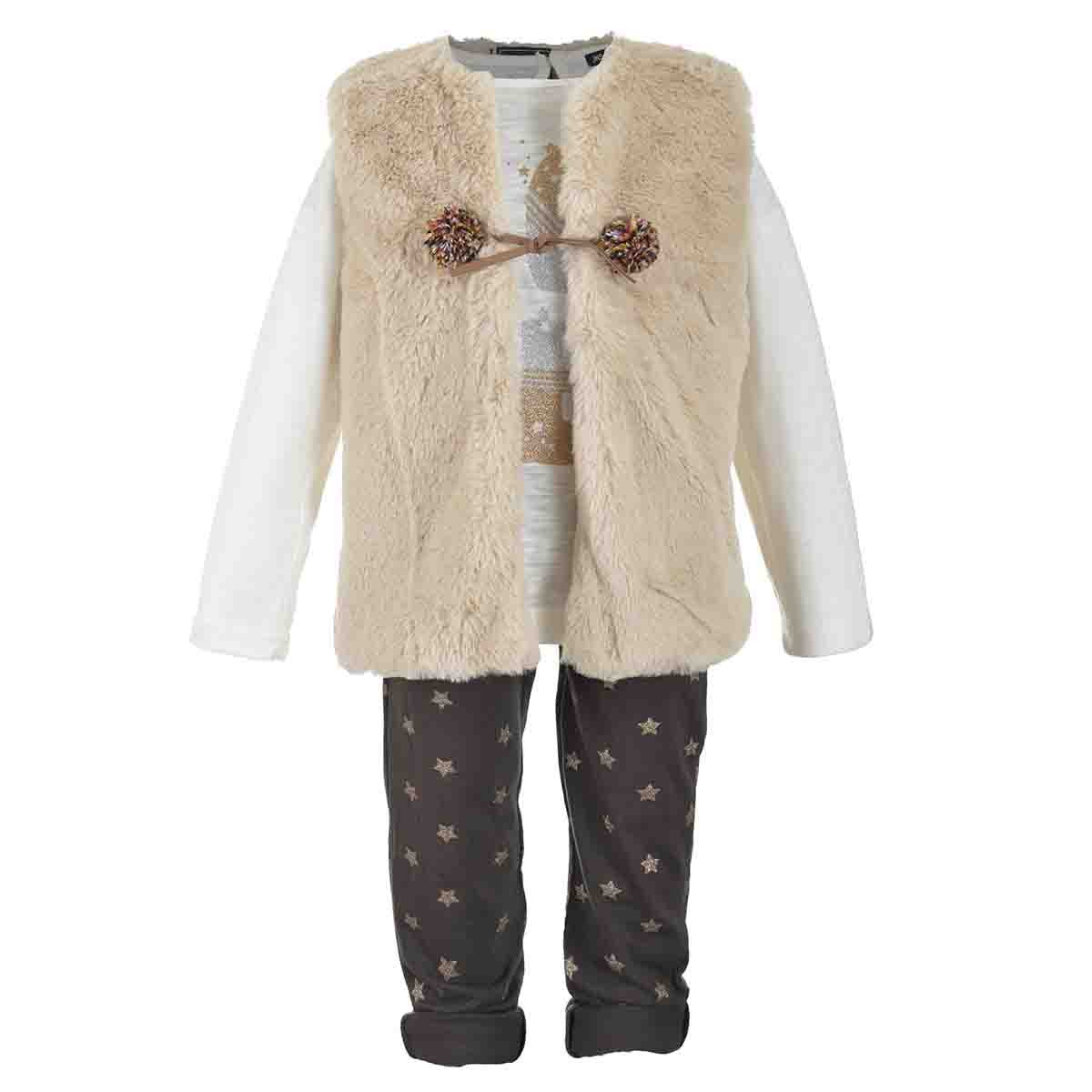 Set de Chaleco, Playera y Leggings Love y Estrellas Jeanious Baby