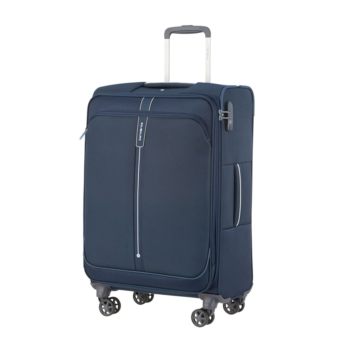 Maleta Individual Vertical Spinner Pop Soda 24" Expandible Azul Samsonite
