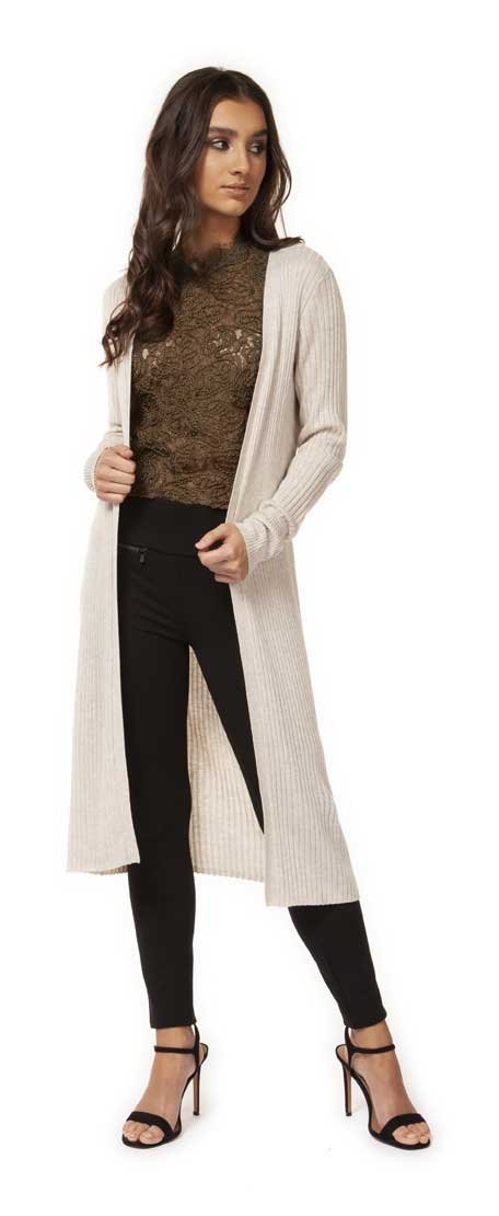 Sueter Largo Abierto Black Tape para Dama