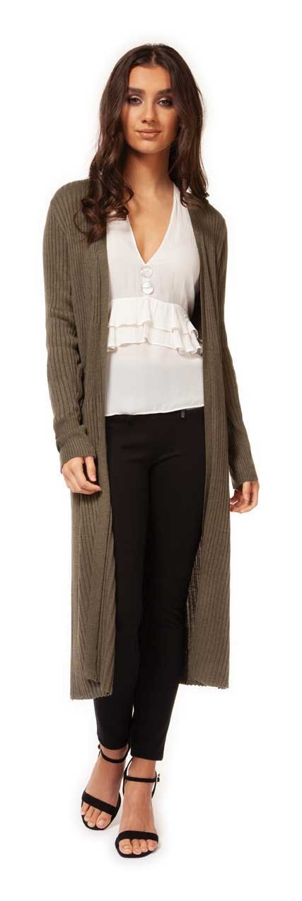 Sueter Largo Abierto Black Tape para Dama