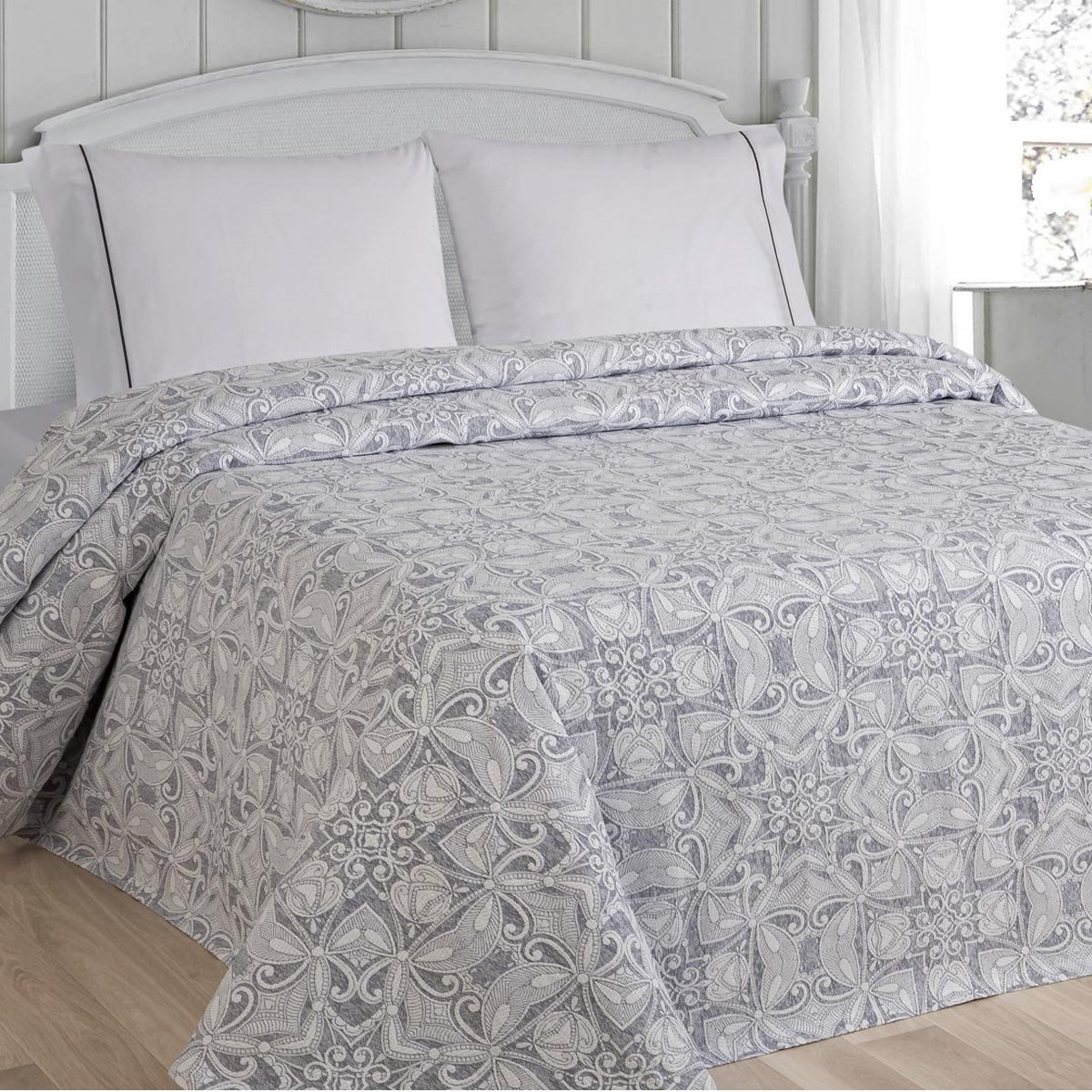 Colcha Jacquard Blue Lumatex - Matrimonial/queen Size