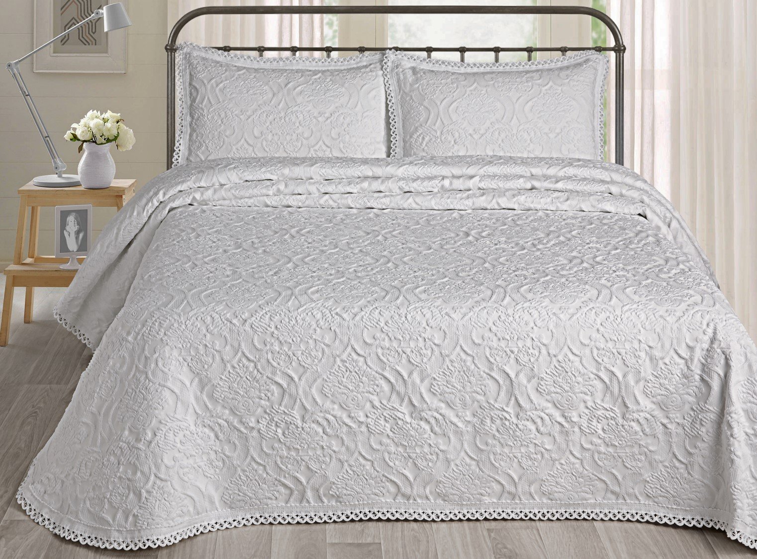Colcha White Jacquard Lumatex - Matrimonial/queen Size