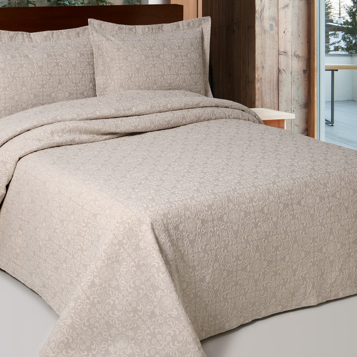 Colcha Jacquard Ecru Lumatex - Matrimonial/queen Size