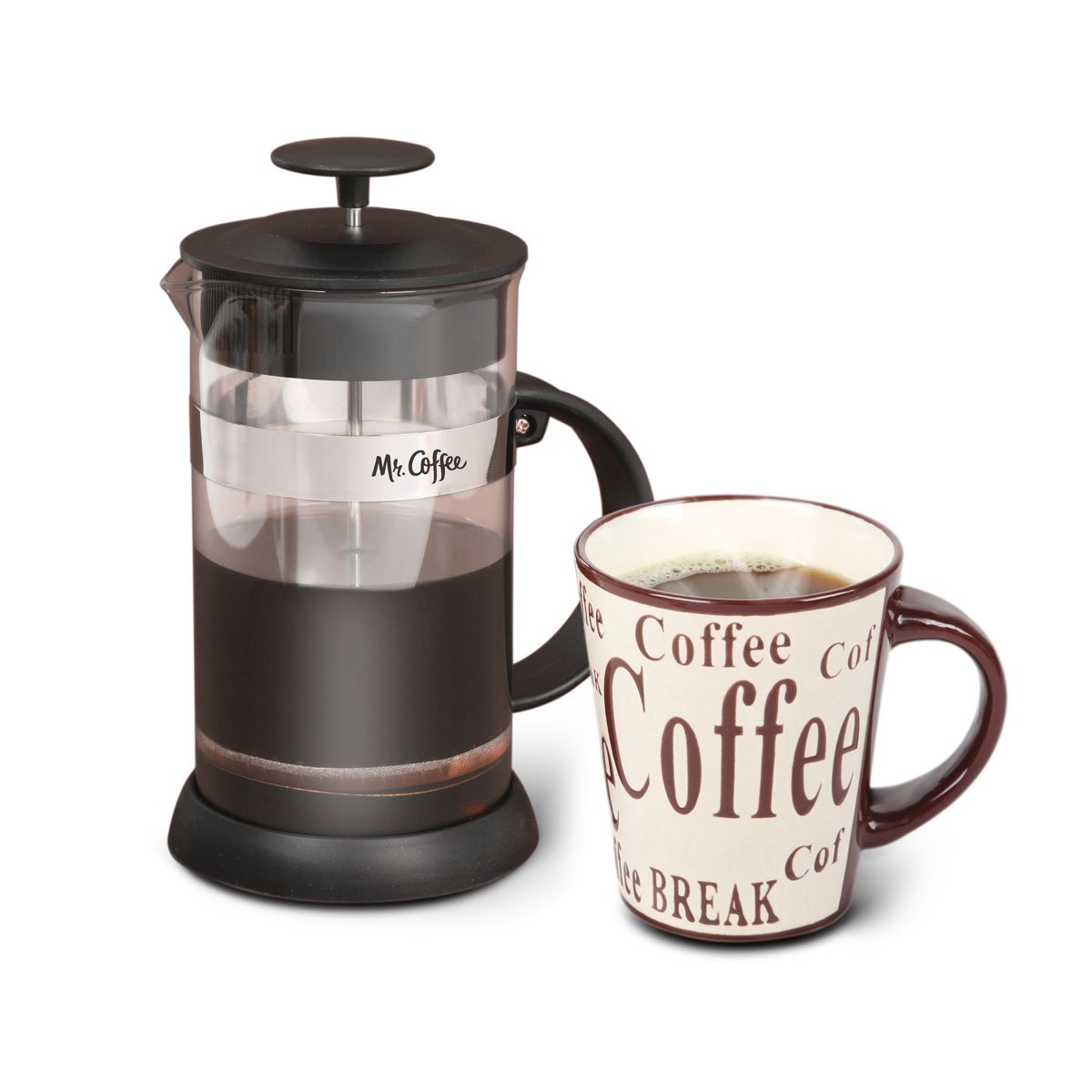 Set 2 Piezas Prensa Francesa Café Oasis 32 Oz Y Tarro 13 Oz Vidrio Mr ...