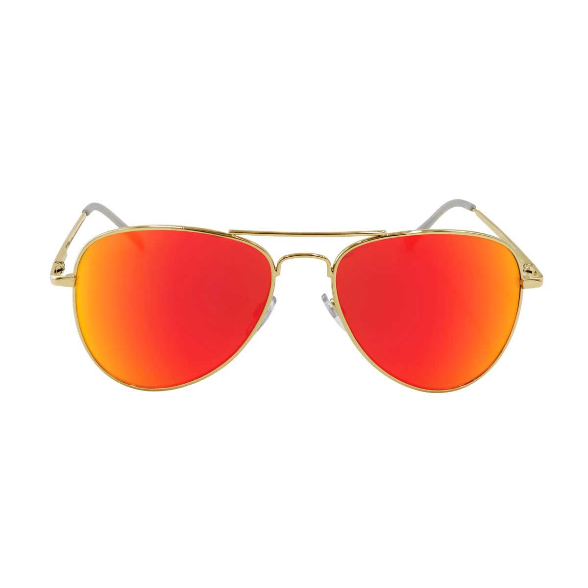 Lentes Aviador Mtl Dorado Micas Flash Rojo Mossimo