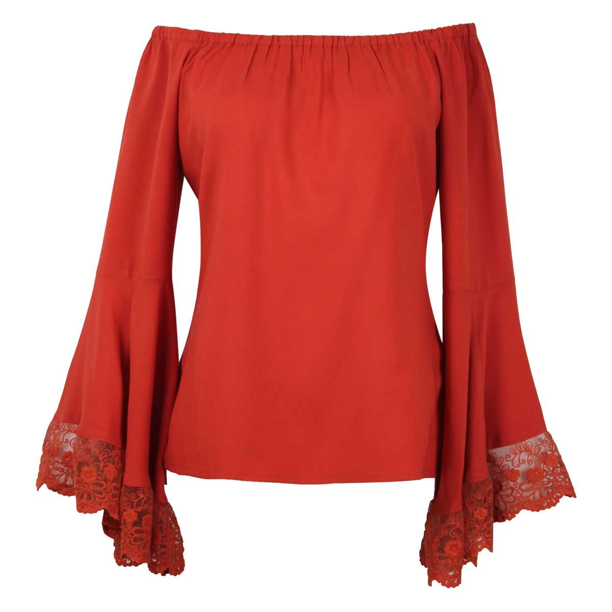 Blusa para Dama Manga Larga Amplia con Encaje Basel