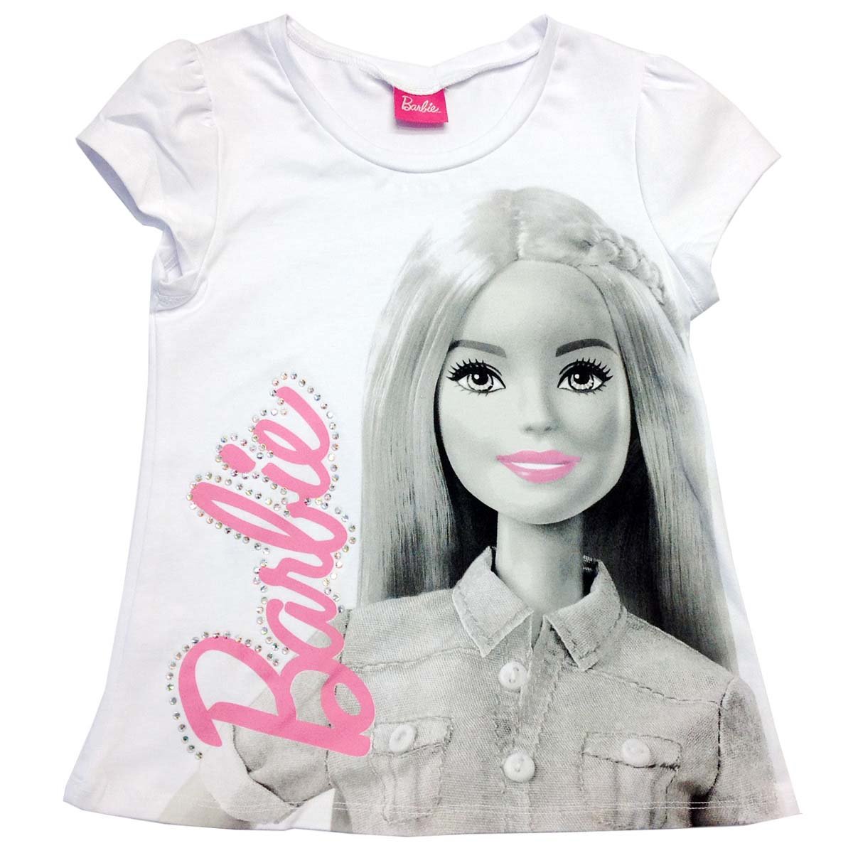 Playera en Licra Estampada Barbie para Niña