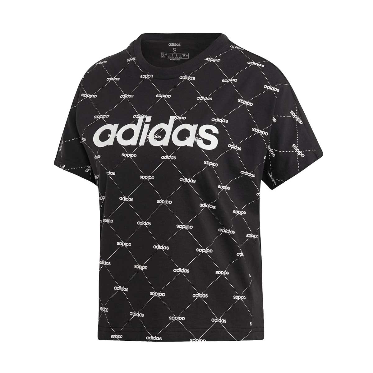 Playera Negra con Logos Training Adidas - Dama