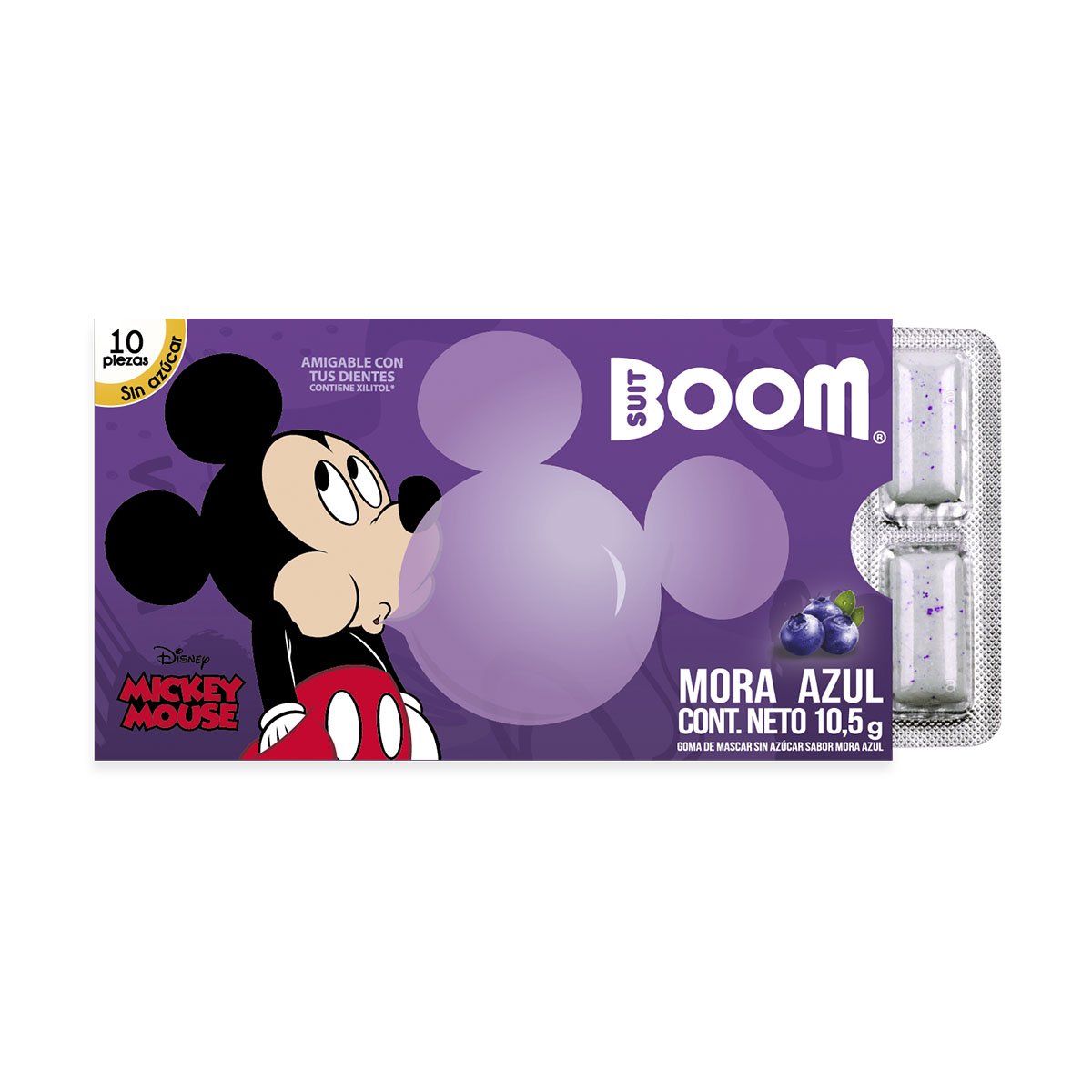 Goma de Máscar Sabor Mora Suit Boom