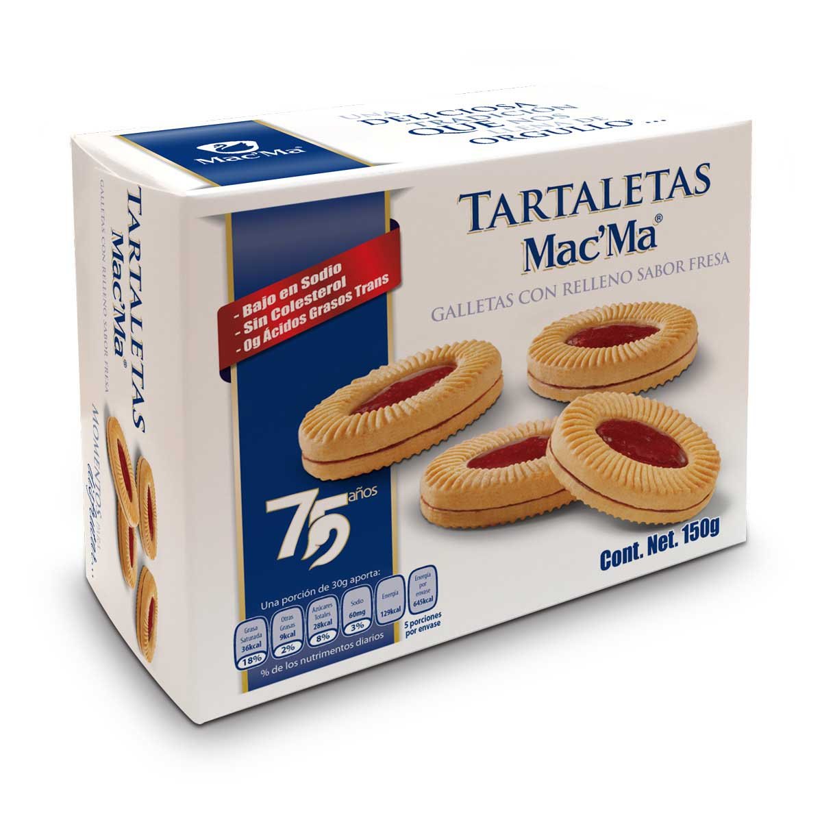 Galletas Tartaletas de Fresa 150 Grs. Mac' Ma