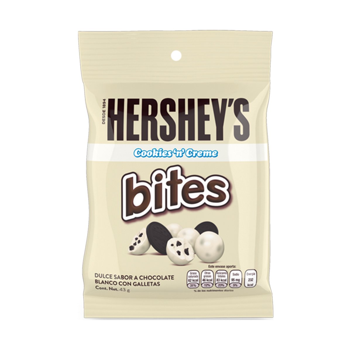 Chocolate Bites Cookies & Cream Hersheys 43 G
