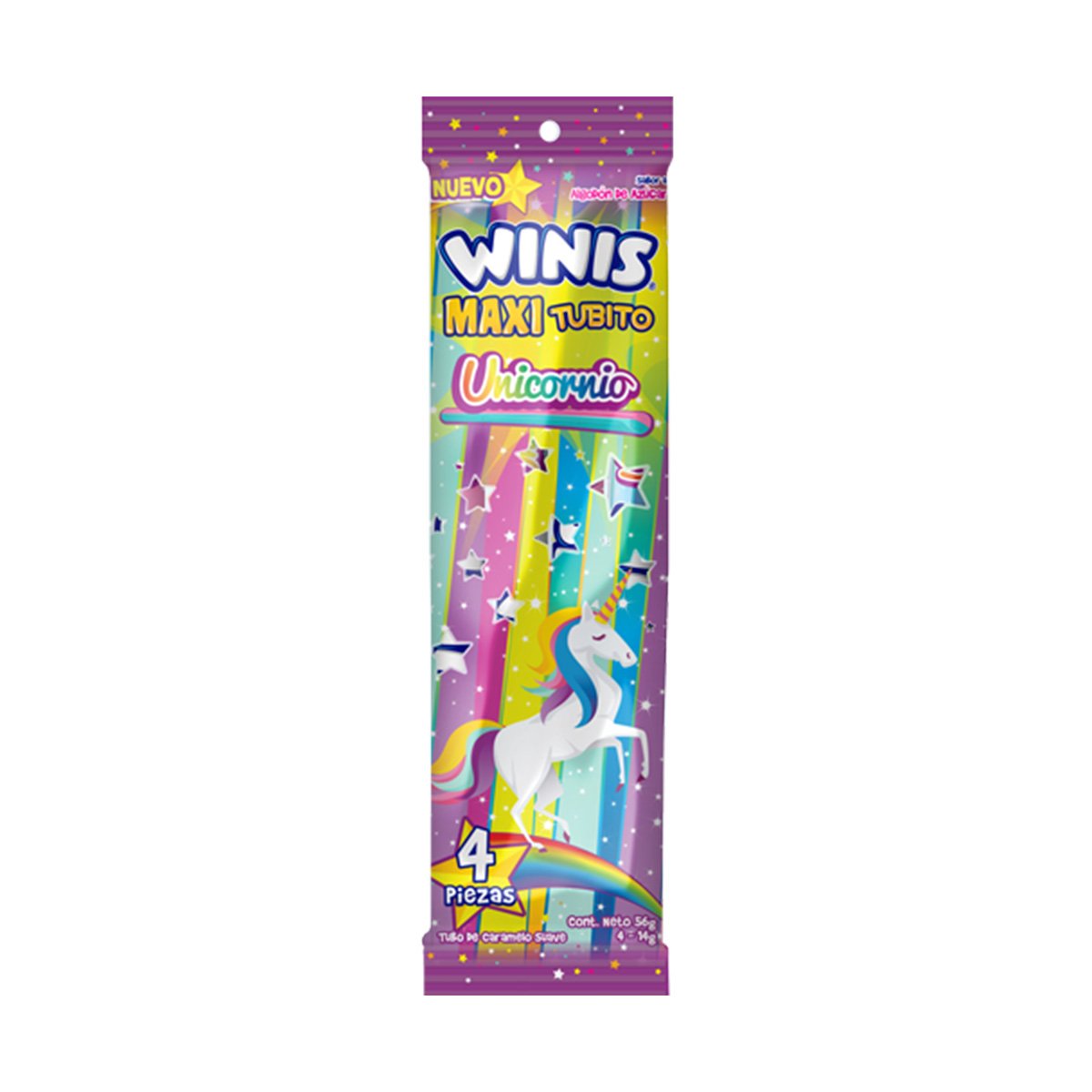 Caramelo Suave Maxi Tubo Unicornio 48G Winis