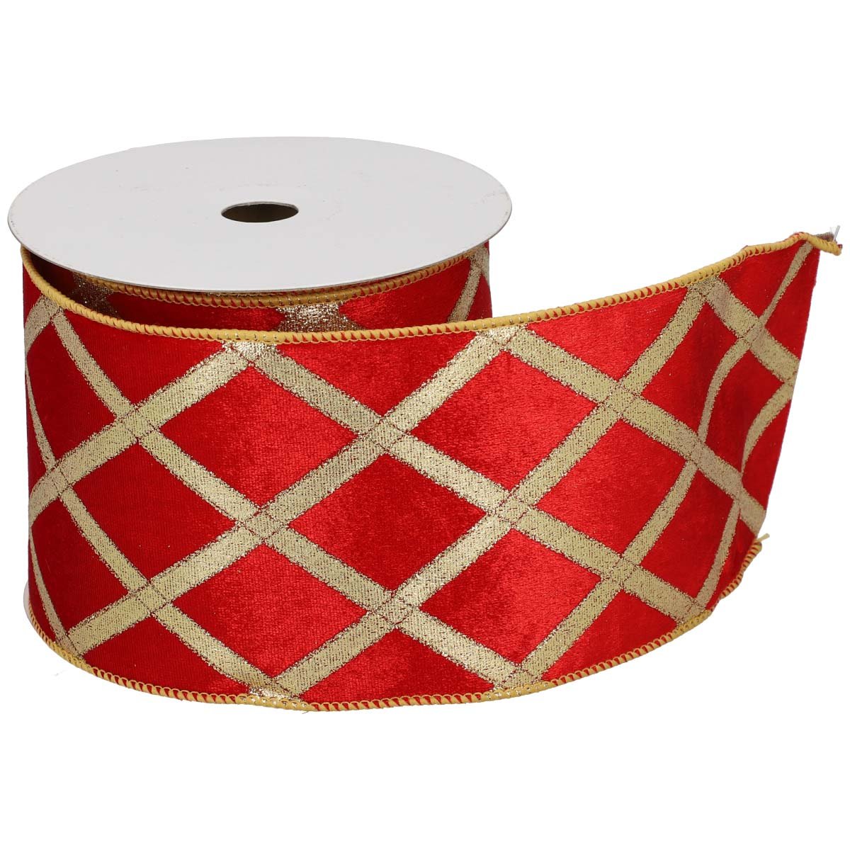 Listón Metálico Rojo con Oro 9 Metros