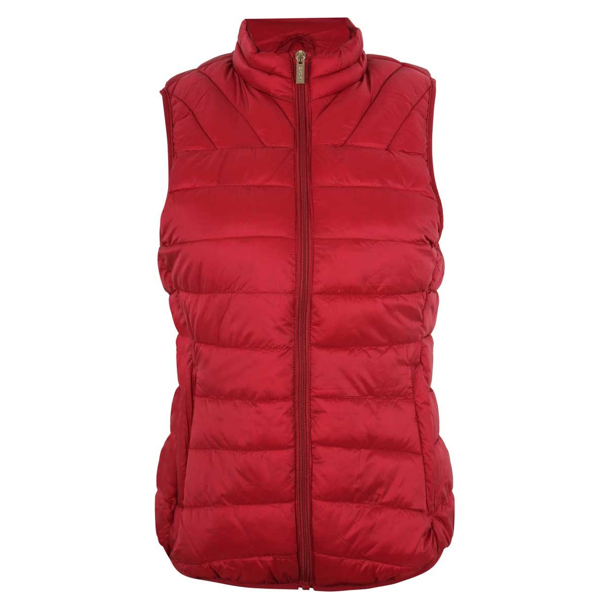 Chaleco Rojo Cuello Mao Diseño Liso City Femme