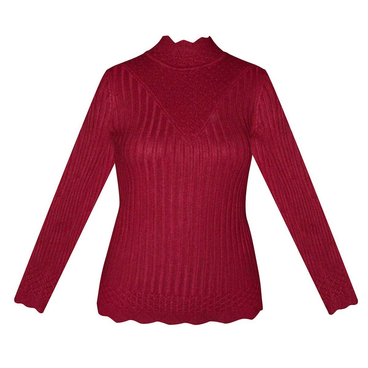 Suéter Cuello Alto Terminado en Ondas Mandrinne