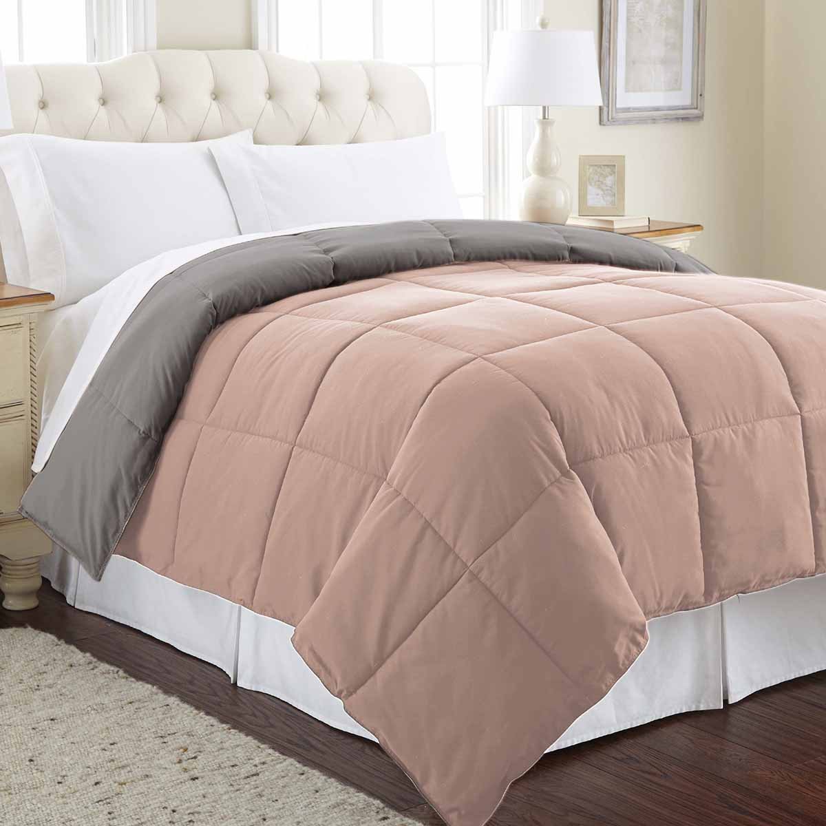 Edredón Rosa Reversible Manor Ridge - King Size