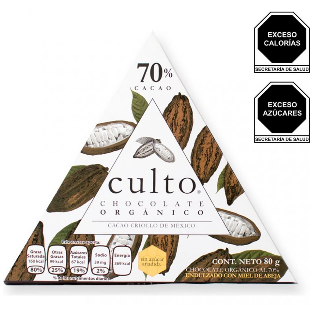 Chocolate Orgánico 70 Cacao Culto 80 Grs