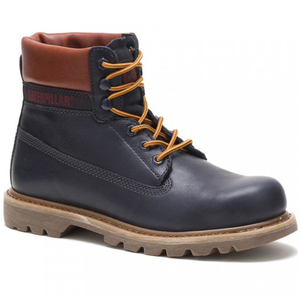 Bota de Piel Azul Marino Cat para Hombre Modelo Elo P724661