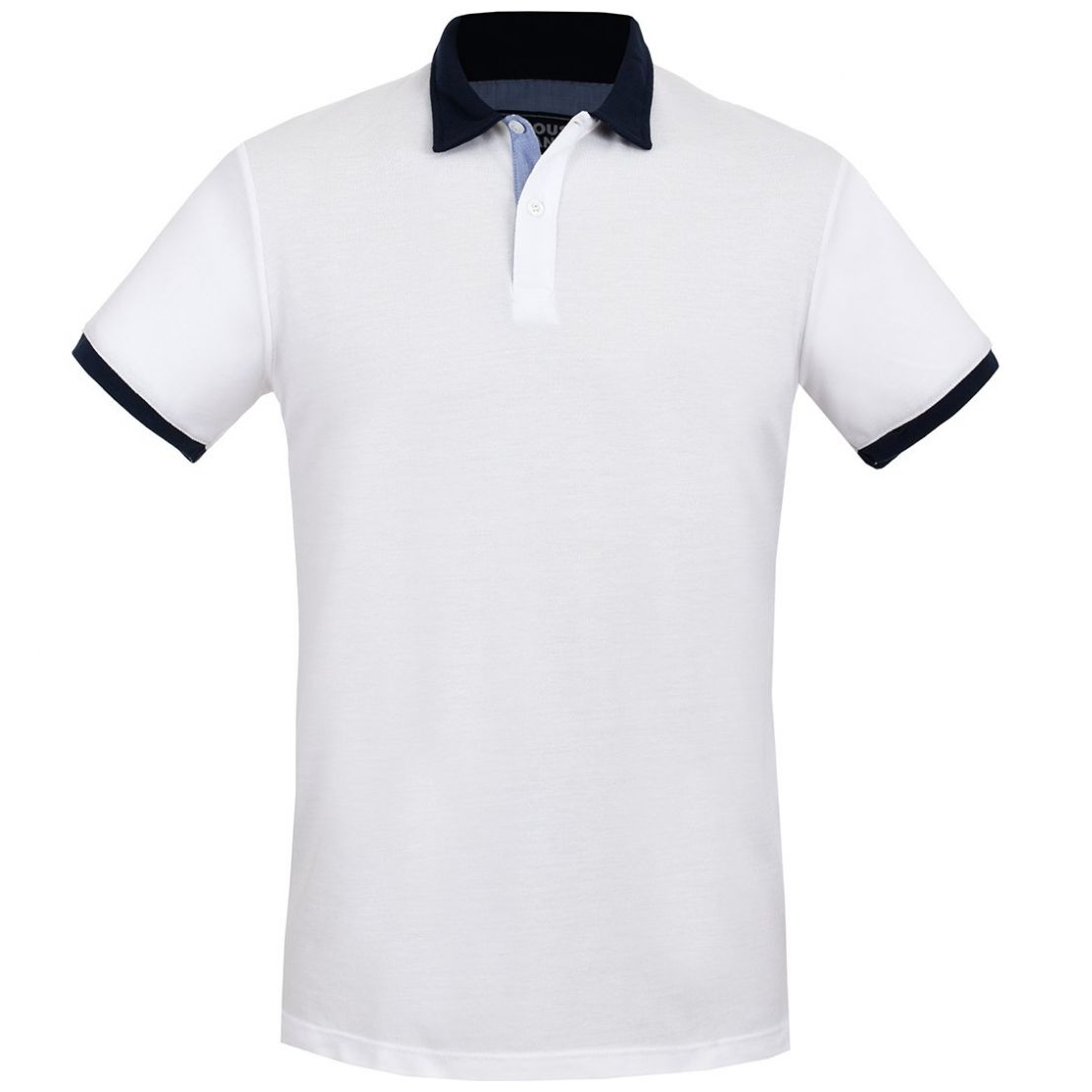 Playera Polo Blanca con Cuello en Contraste para Caballero Marca ...