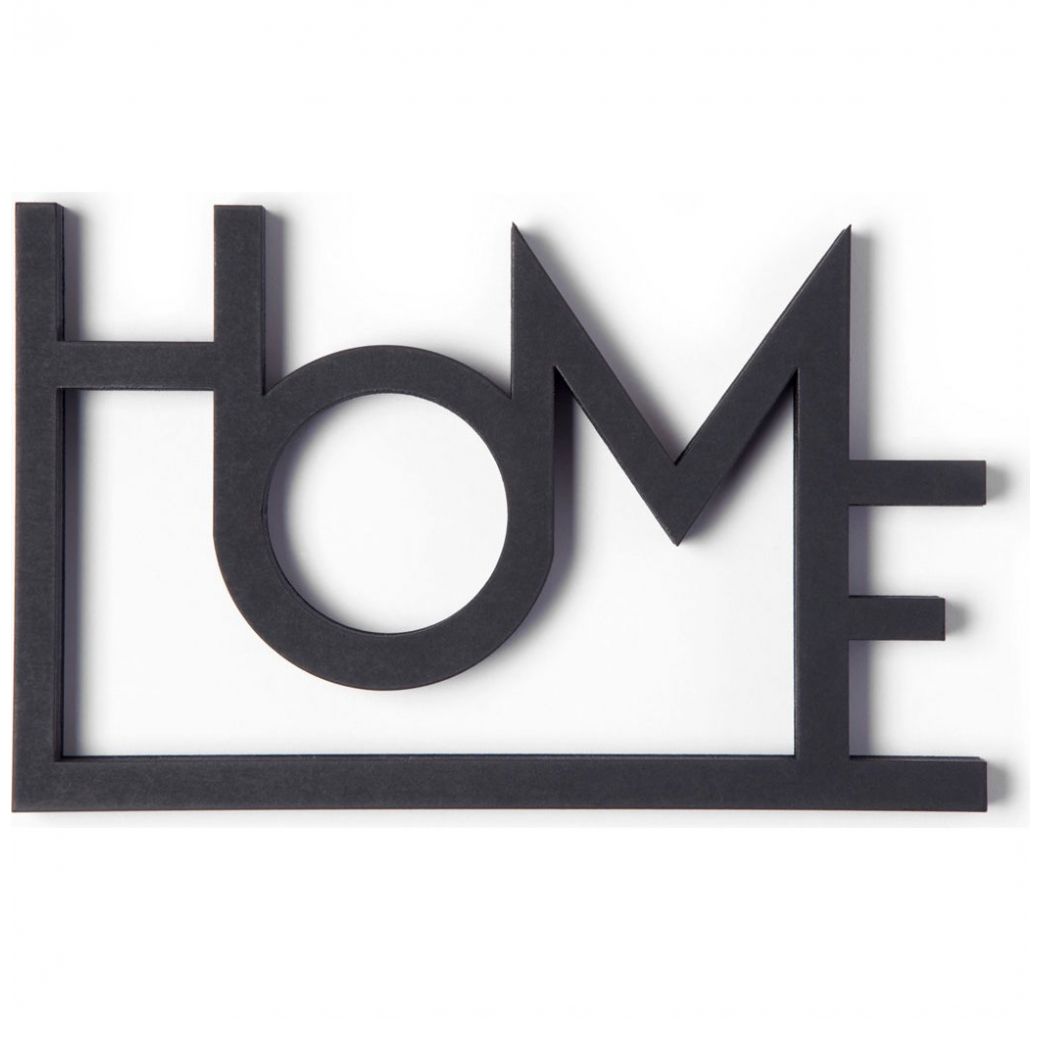 Letrero Decorativo "home" de Madera en Color Negro Estampa Italiana