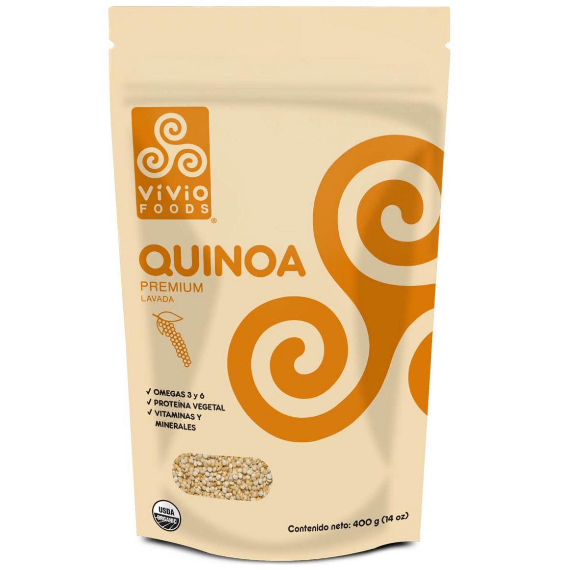 Quinoa Organico Semillas 400 G Vivio Foods
