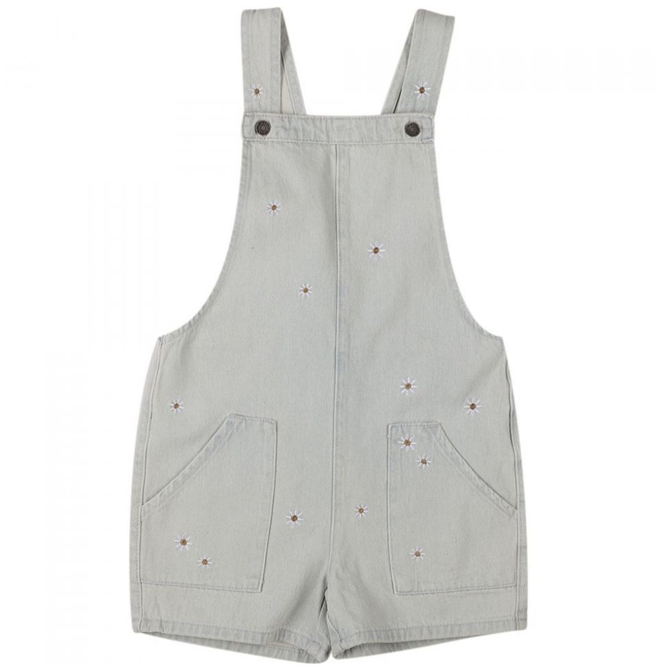 Overol Bordado Flores para Niña Modelo Jeanious Jnkg121-En2517