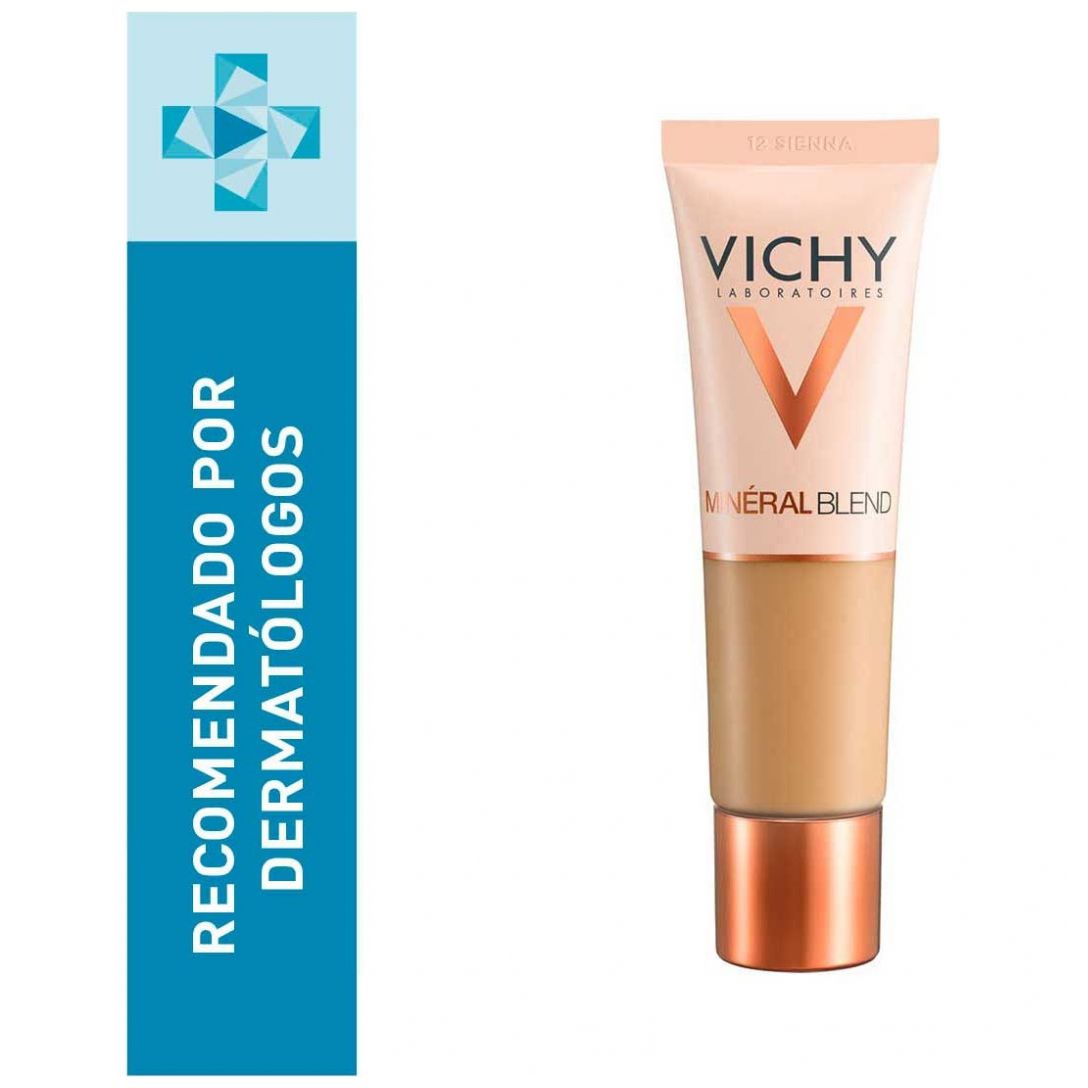 Vichy Mineralblend Base de Maquillaje Fluida Hidratante Tono 12 Siena 30Ml
