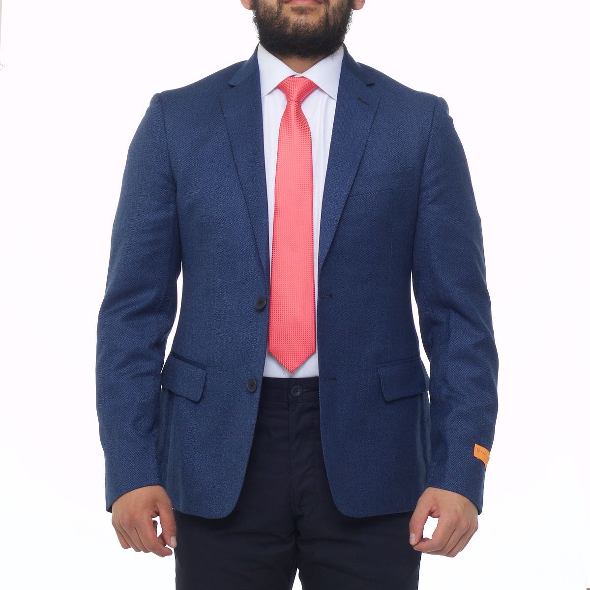 Saco para Hombre Color Azul Parches en Manga Carlo Corinto