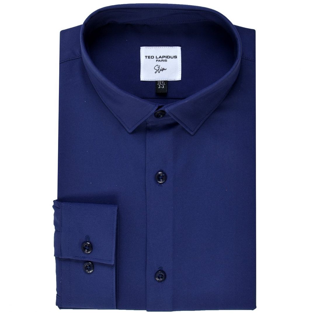 Camisa Lisa Ted Lapidus Slim Fit Tl55800Am para Hombre
