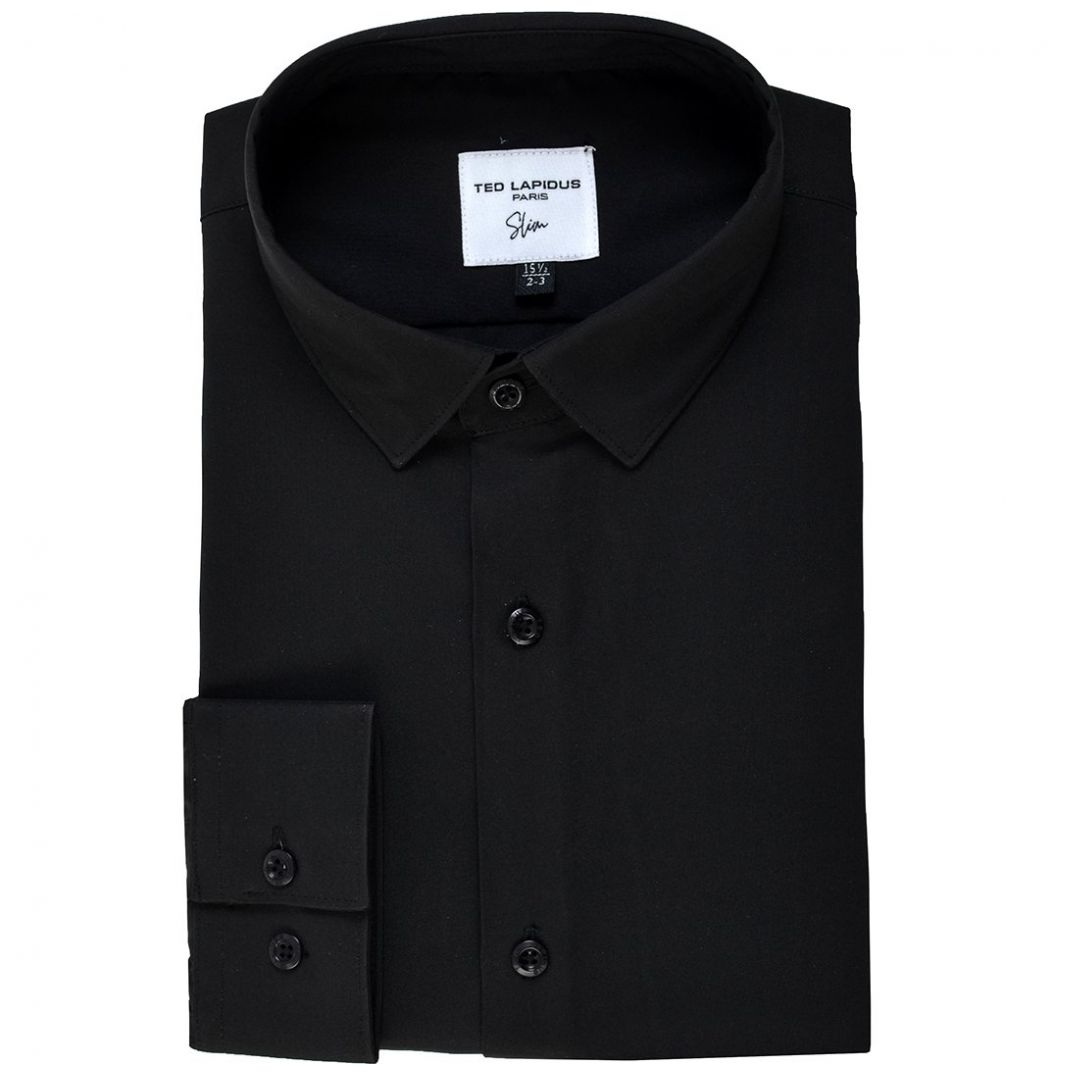 Camisa Lisa Ted Lapidus Slim Fit Tl55800Ng para Hombre