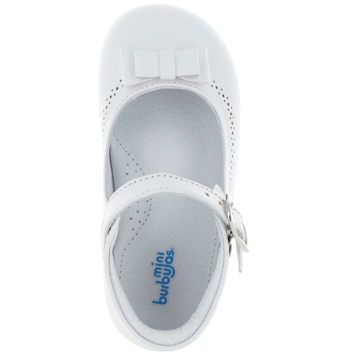 Zapato Bubulin Moño 12-16 Blanco Mini Burbujas Niña