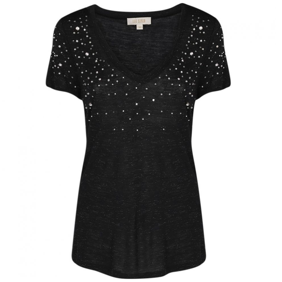 Playera Manga Corta con Lurexy Piedras Life Styler