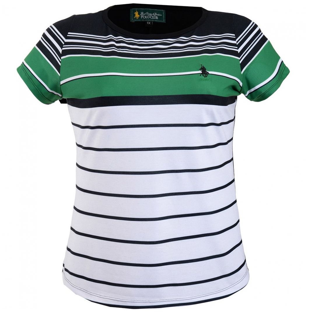 Playera Rayada Manga Corta para Mujer Curvy