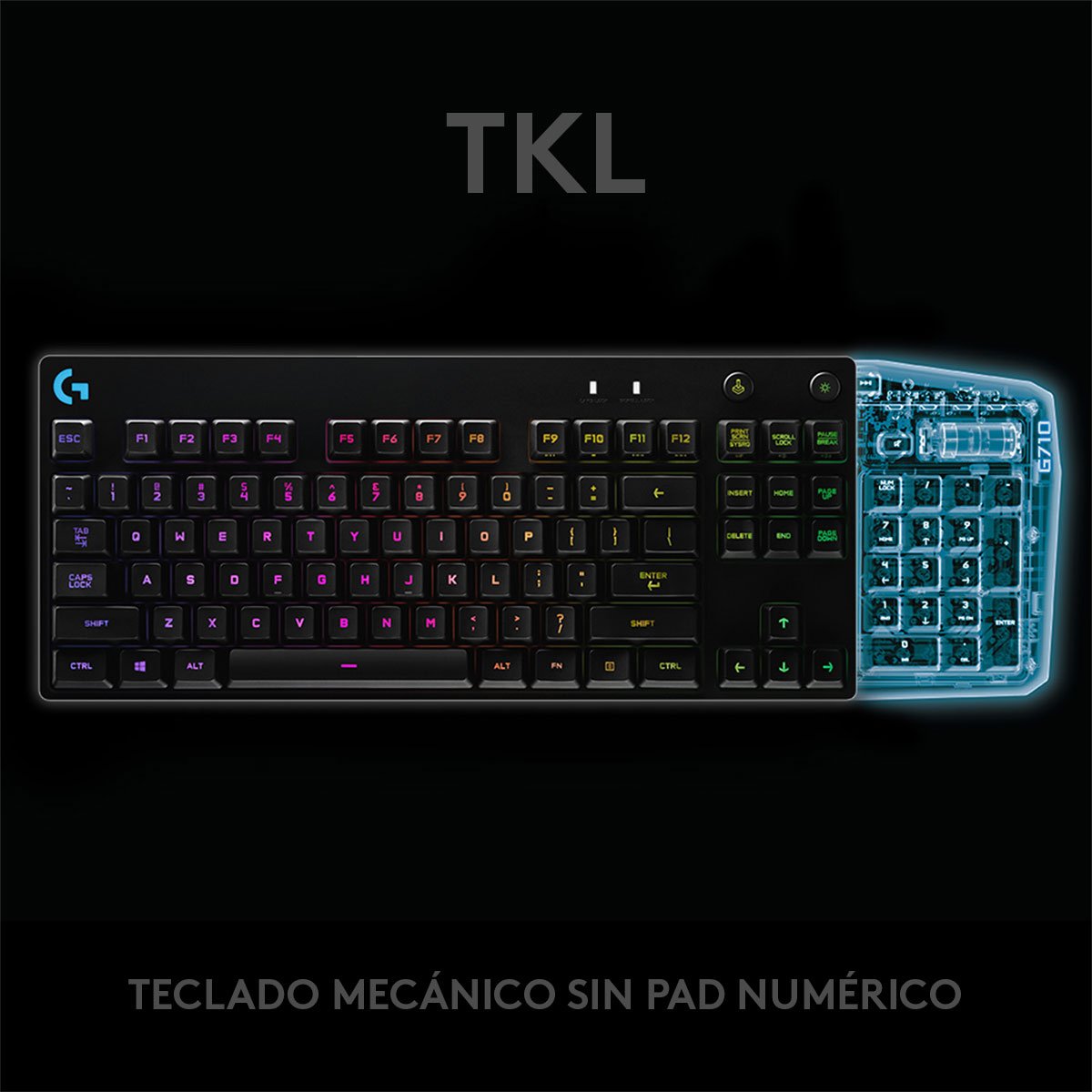 Teclado Mecánico Gamer Logitech G Pro Azul Clicky