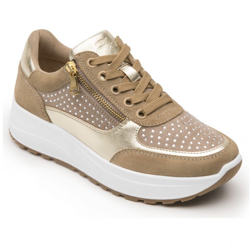Tenis con Cierre Lateral Oro Flexi