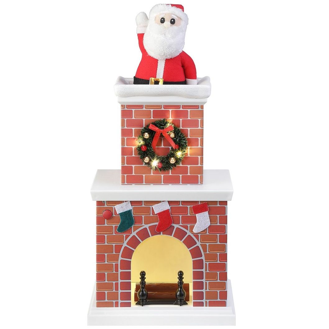 Santa Animado en Chimenea Sube Y Baja Mr. Christmas 45 Cm