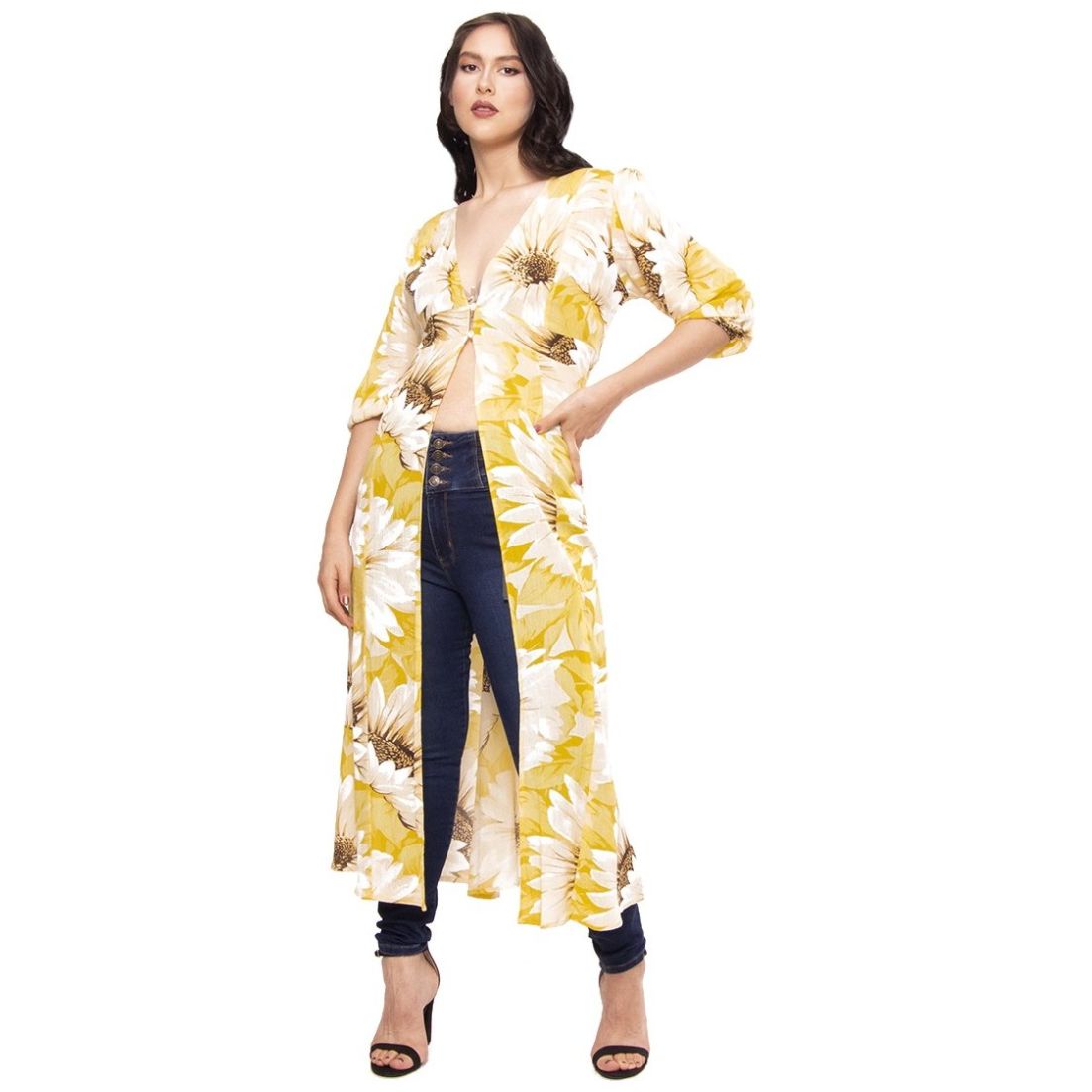 Ensamble Largo Dama Plus Manga Corta Escote V Studio si