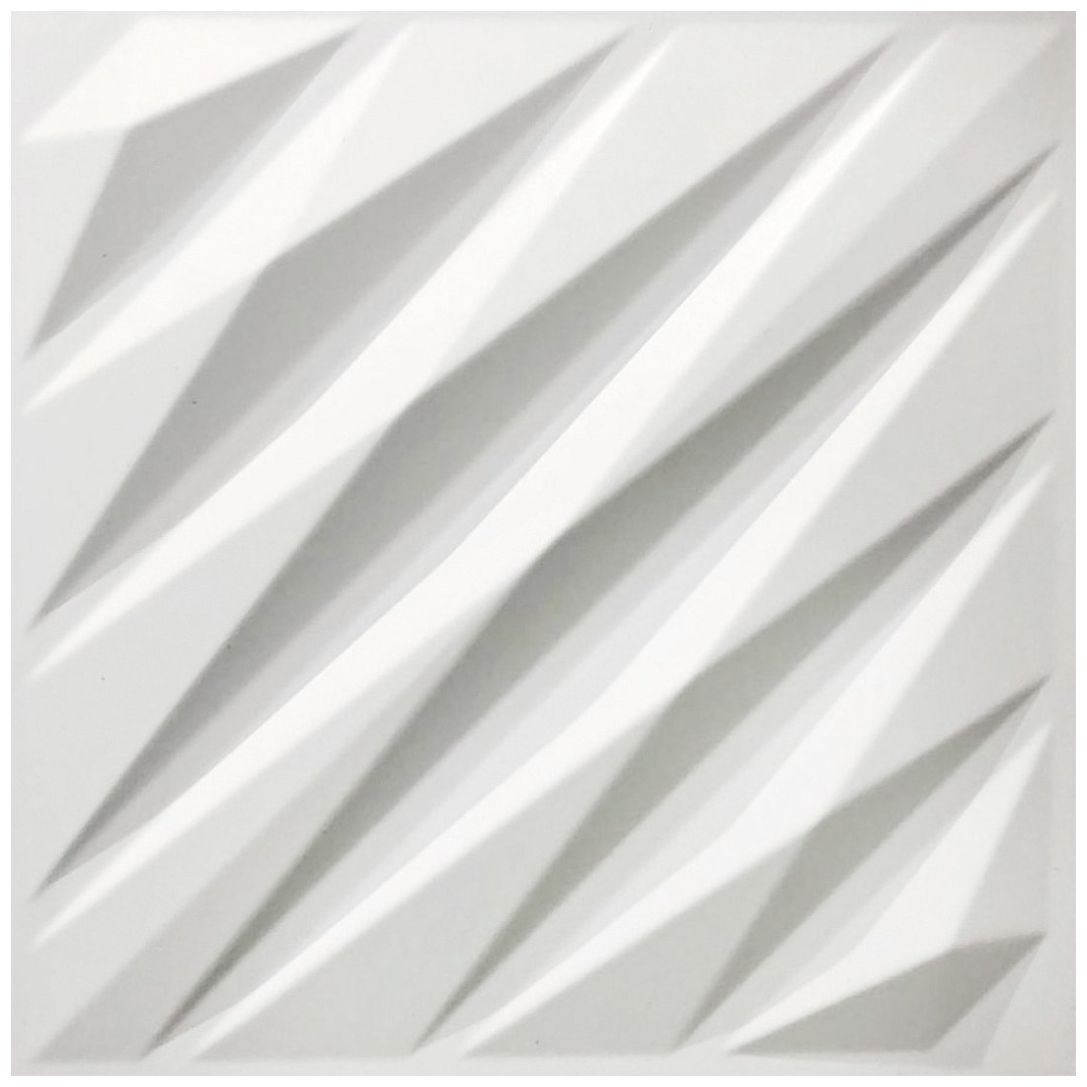 Panel Decorativo 3D para Muros Diagonal Blanco 50 X 50 Cm Deco Pvc
