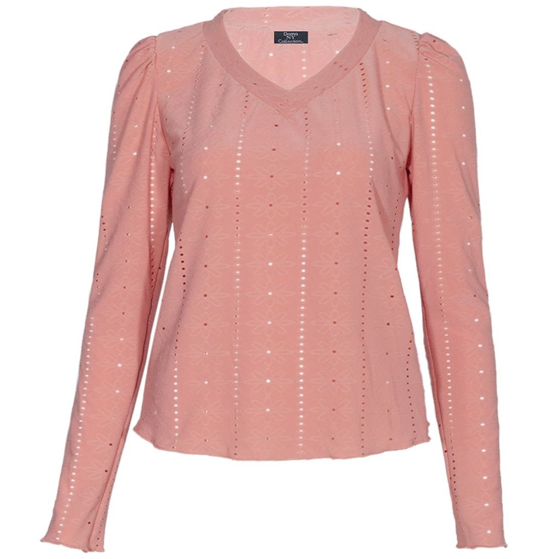 Blusa Corta Cuello V Manga Larga para Mujer