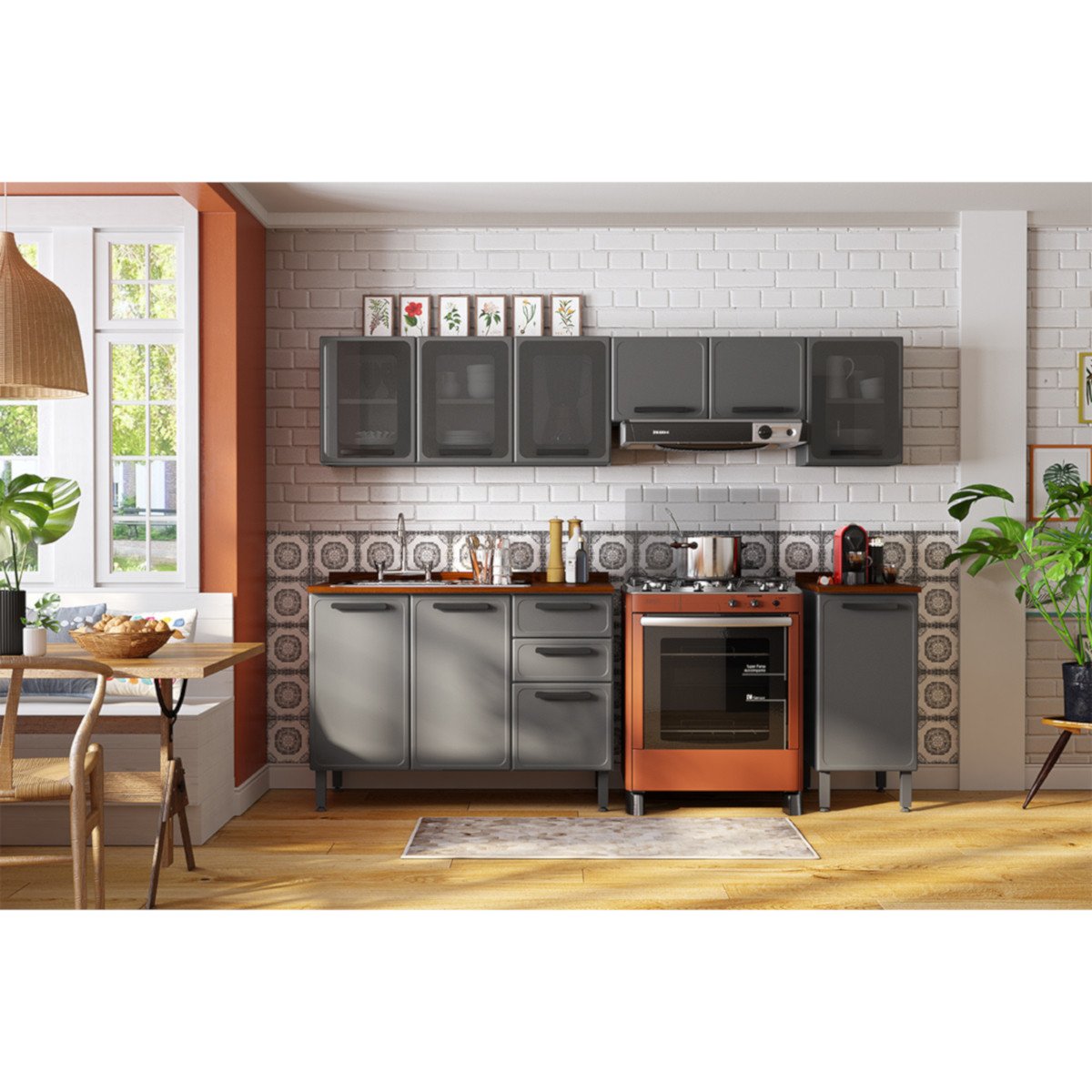 Cocina Acero Kamy 240Cm Bertolini