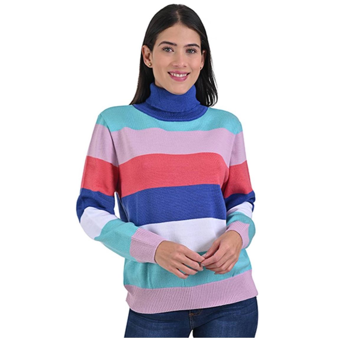 Suéter Cerrado Cuello Alto para Mujer
