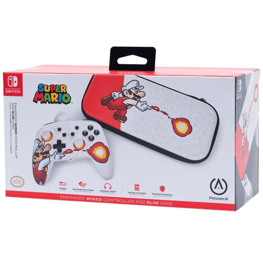 Nintendo Switch Control + Slim Case Fireball Mario