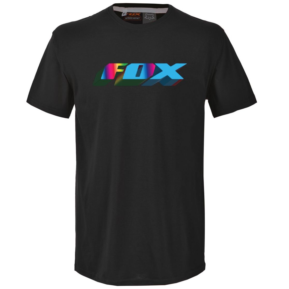 Playera Negra Fox Tela Suave Logo 22 171 para Hombre